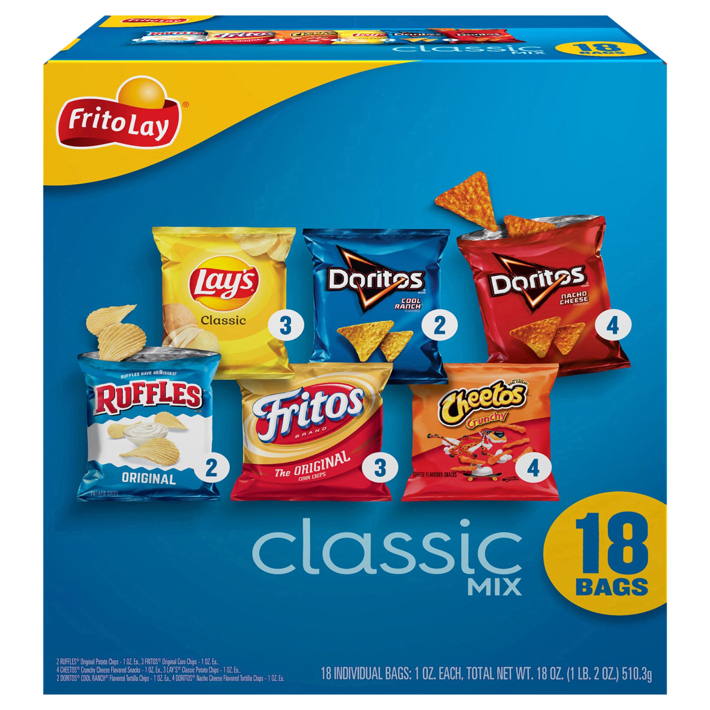 Frito Lay Snacks Classic Mix Variety Packs 1 Oz 18 Count – Spires IGA