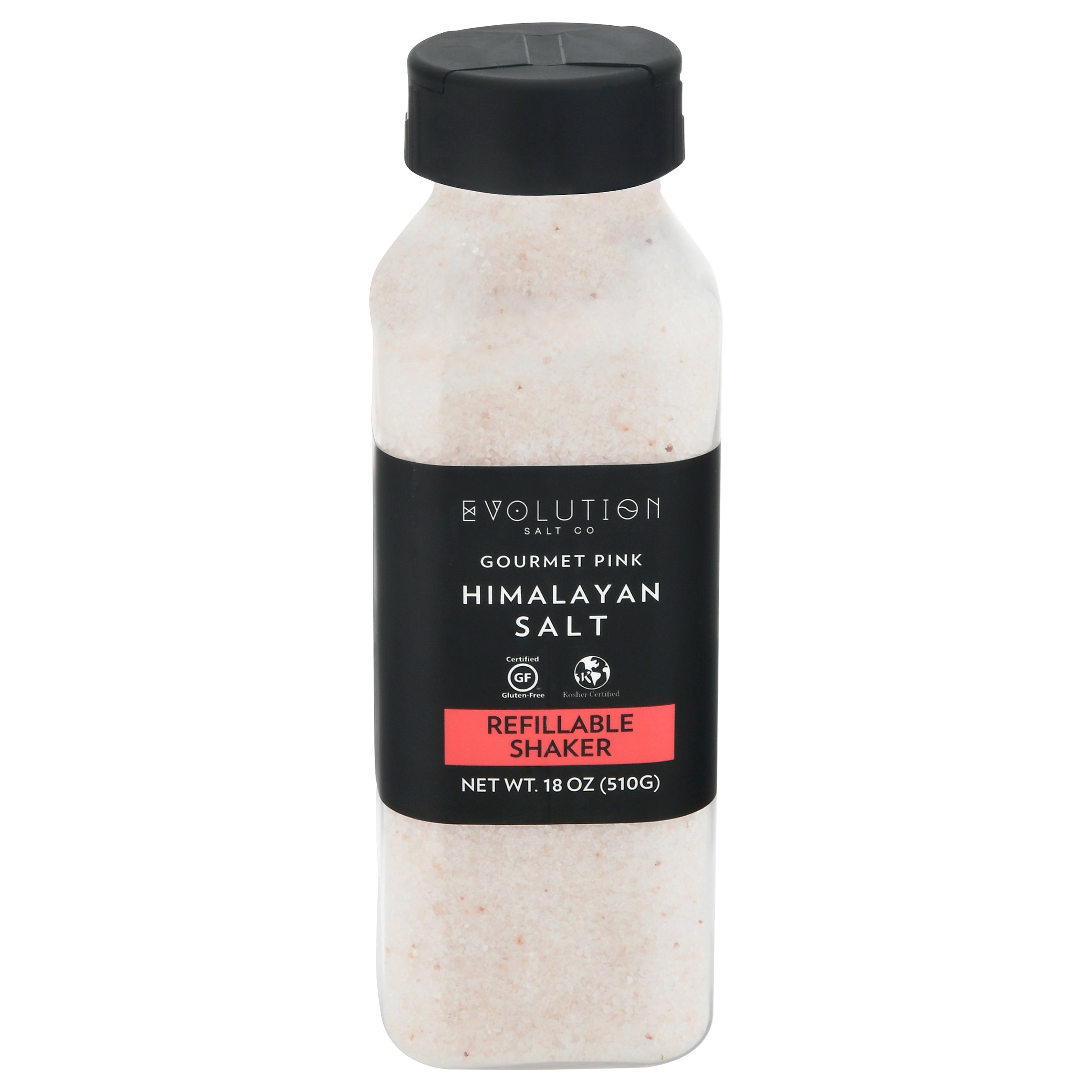 Evolution Salt Co. Gourmet Pink Himalayan Salt Refillable Shaker 18 oz ...