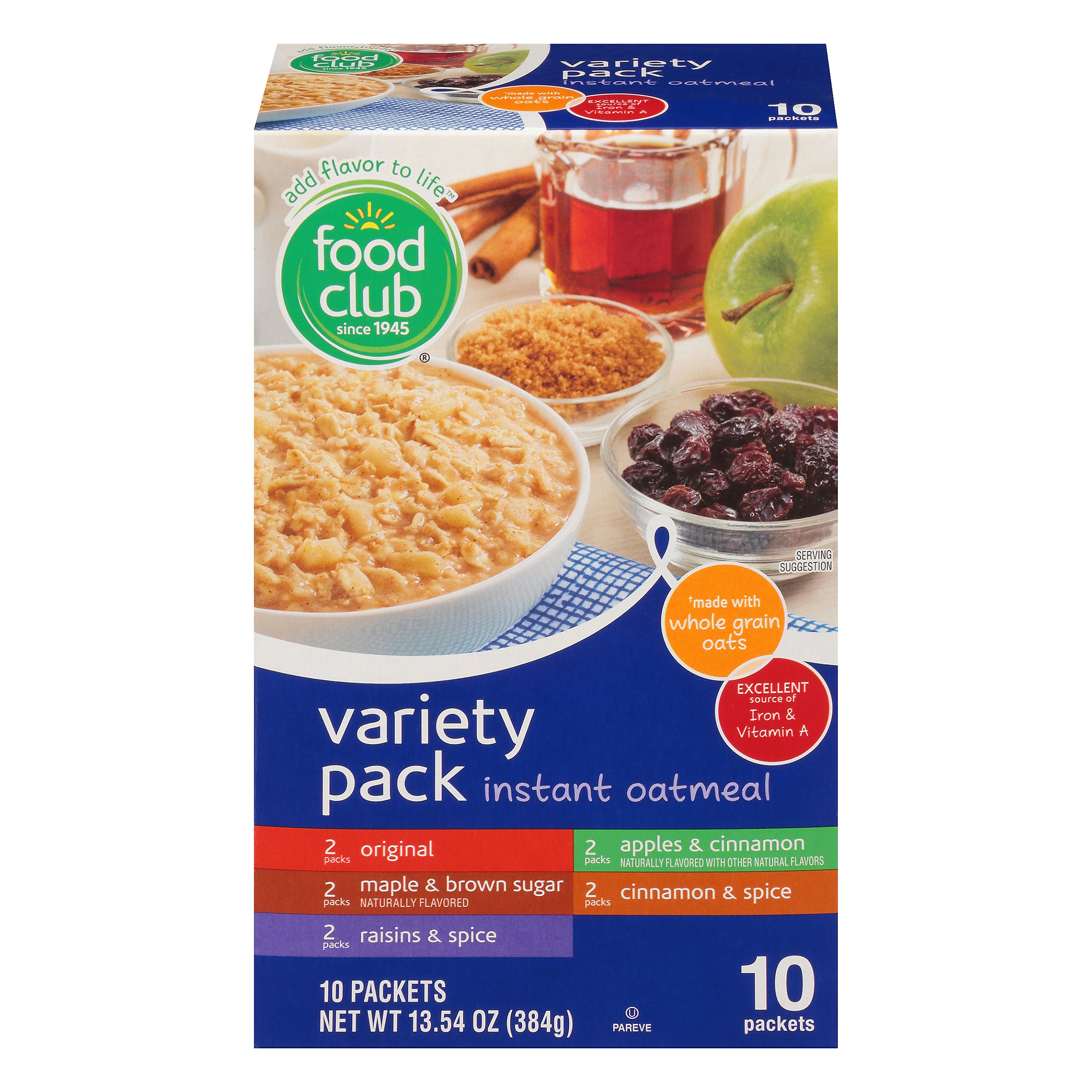 Food Club Variety Pack Instant Oatmeal 10 ea – Spires IGA