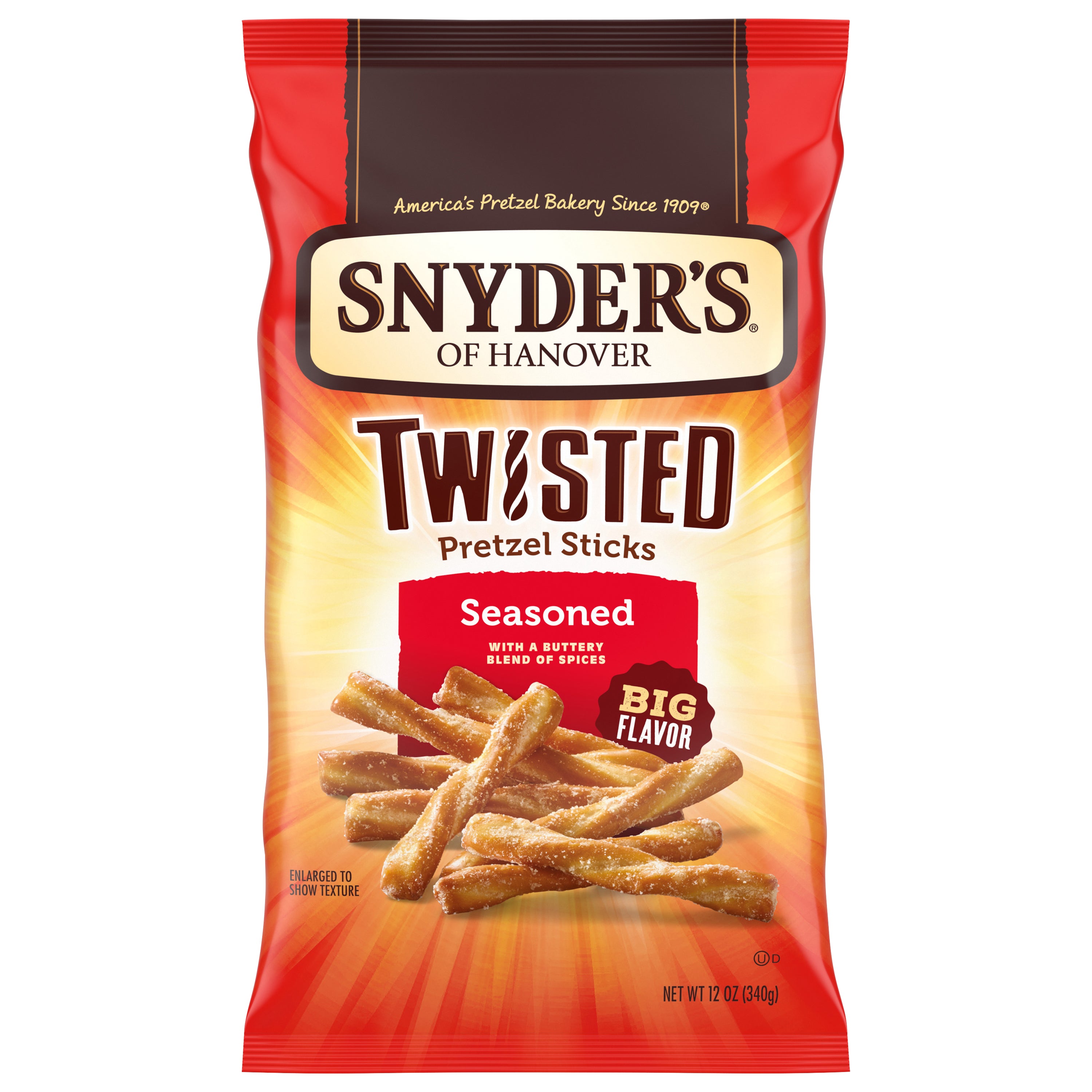 Snyder's of Hanover, Seasoned Twisted Pretzel Sticks, 12 Oz Bag ...