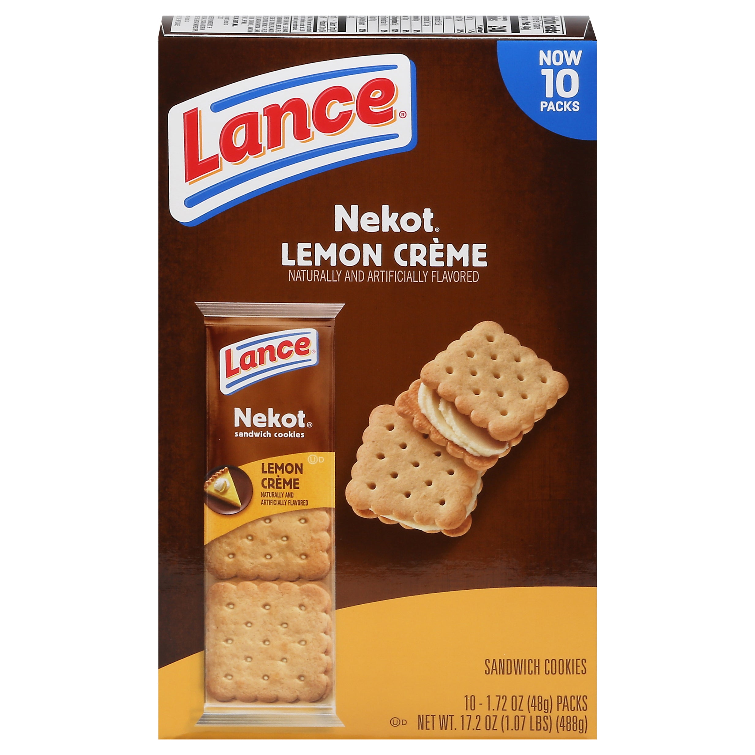 Lance Nekot Lemon Creame Sandwich Cookies 10 - 1.72 oz Packs – Spires IGA