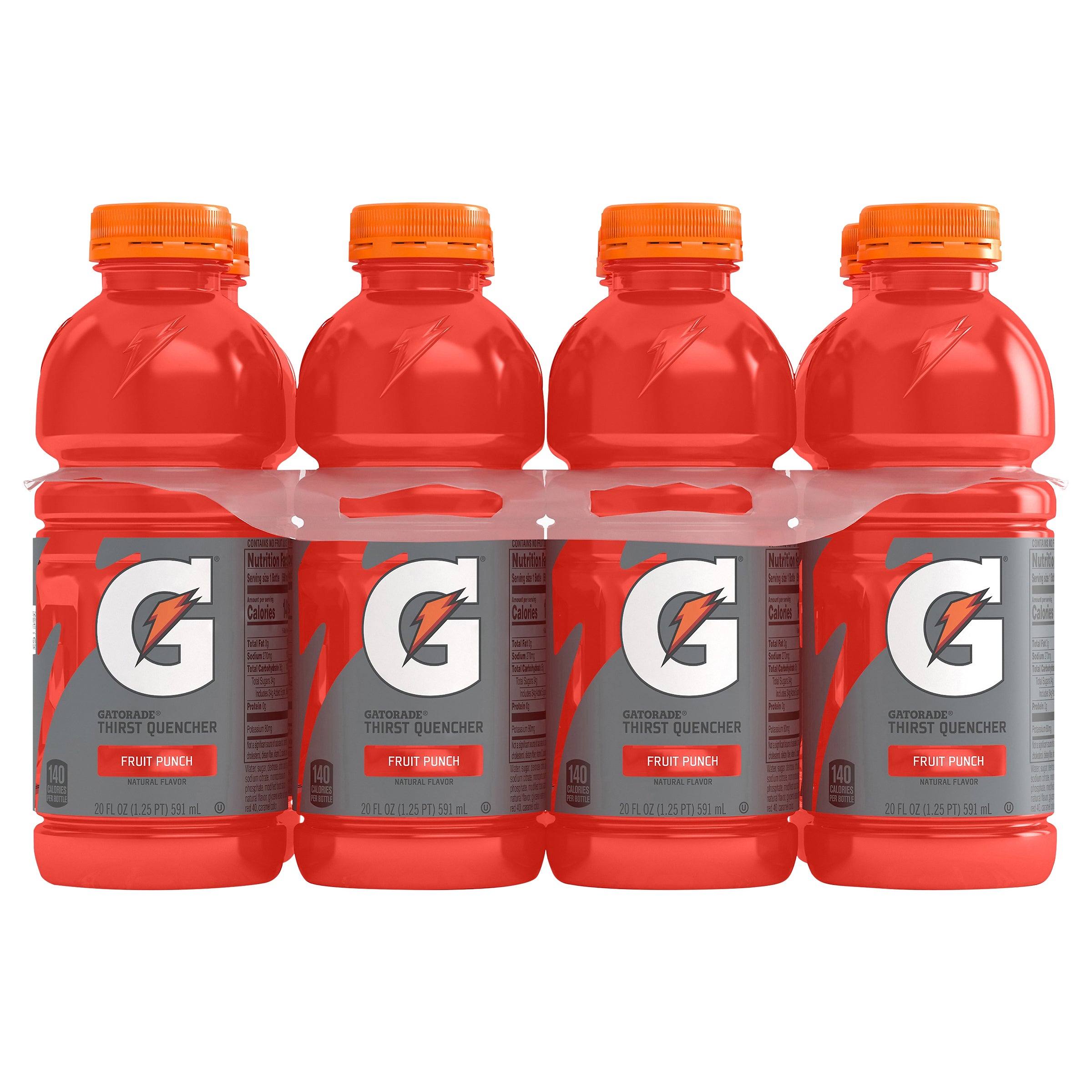 Gatorade Thirst Quencher Fruit Punch Natural Flavor 20 Fl Oz, 8 Count ...
